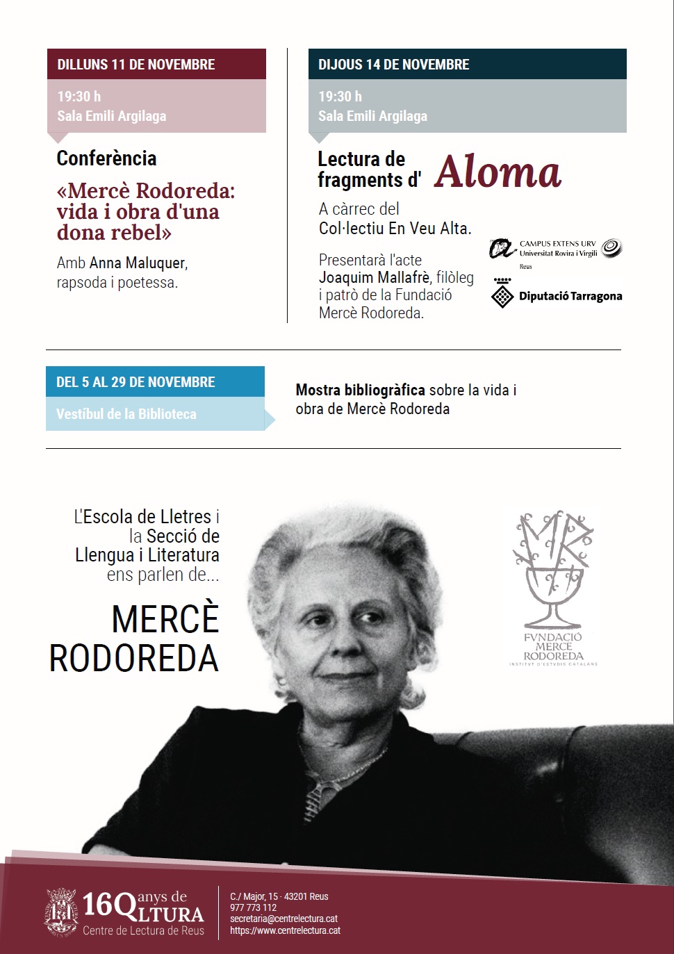 Lectura en veu alta de fragments d’Aloma, de Mercè Rodoreda – Centre de ...